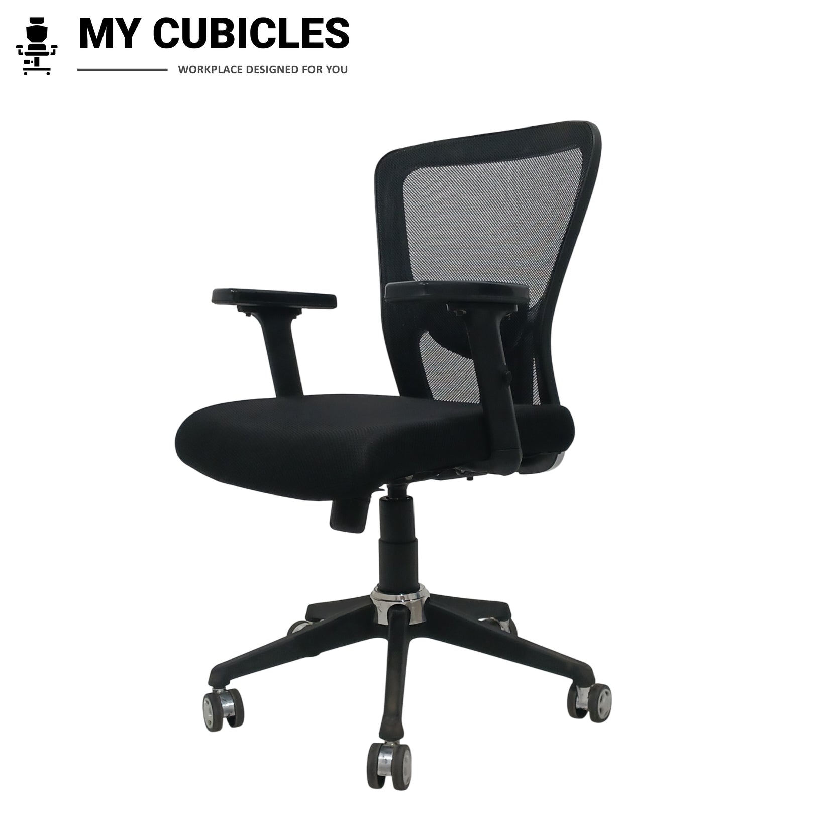 AeroFlex Black Mesh Low Back Office Chair | Nylon Base – My Cubicles